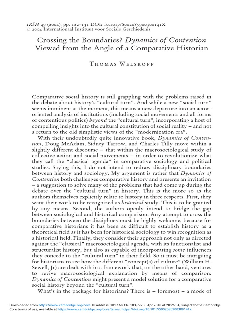 Dynamics of Contention in Comparative History | PDF | Causality | Theory