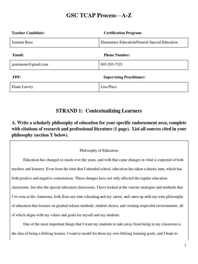 Jasmine Race Tcap A-Z | PDF | Educational Assessment | Reading (Process)