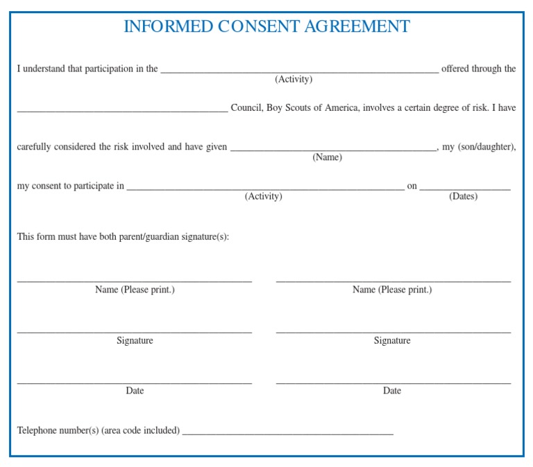 Scouts Informed Consent Agreement | PDF