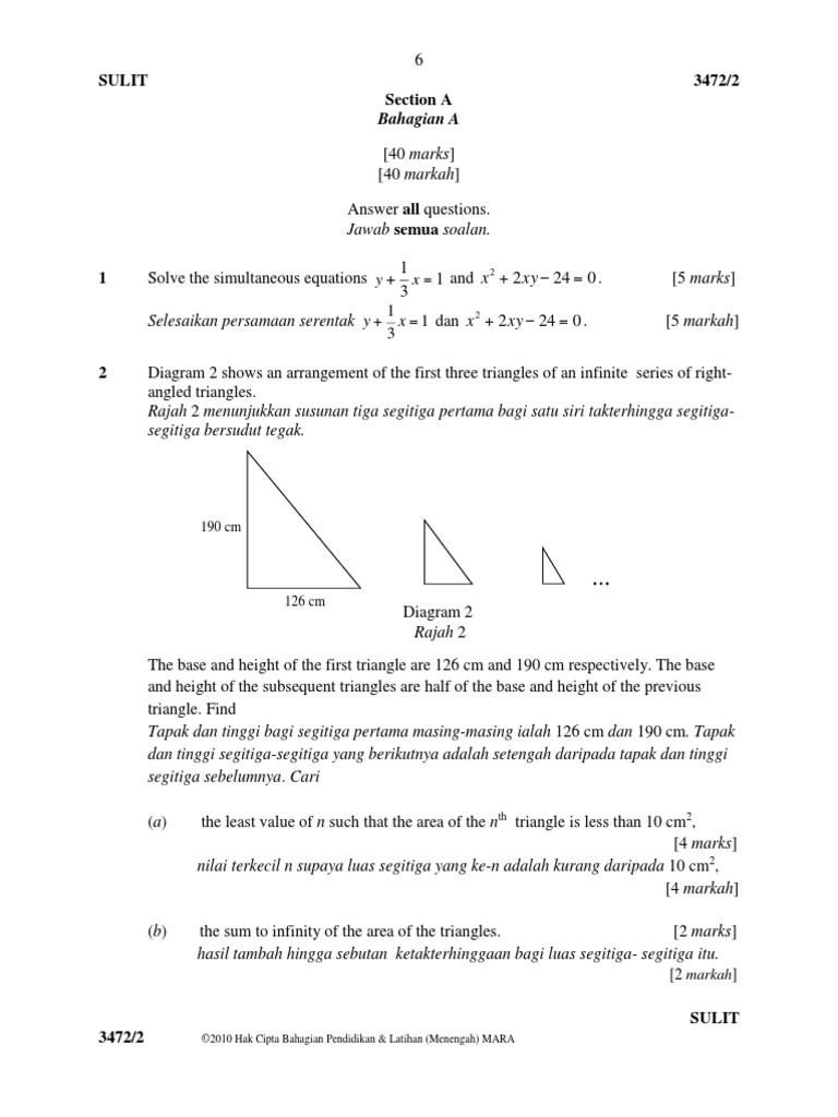 Paper 2 Add Maths 2010 | PDF