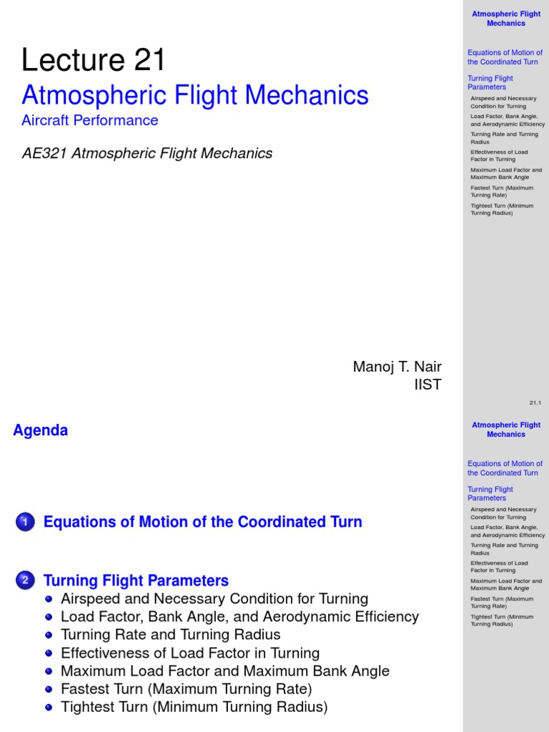 Atmospheric Flight Mechanics: Aircraft Performance | PDF | Flight ...