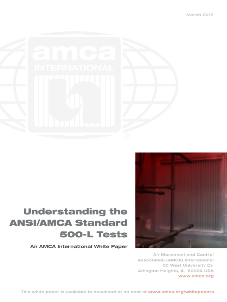 Understanding The ANSI-AMCA Standard 500-L Tests | PDF | Mechanical ...