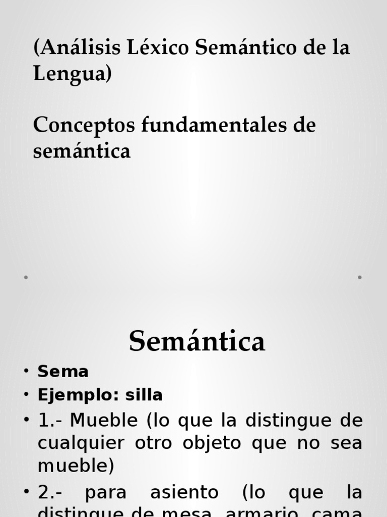 Análisis Léxico Semántico de La Lengua) | PDF