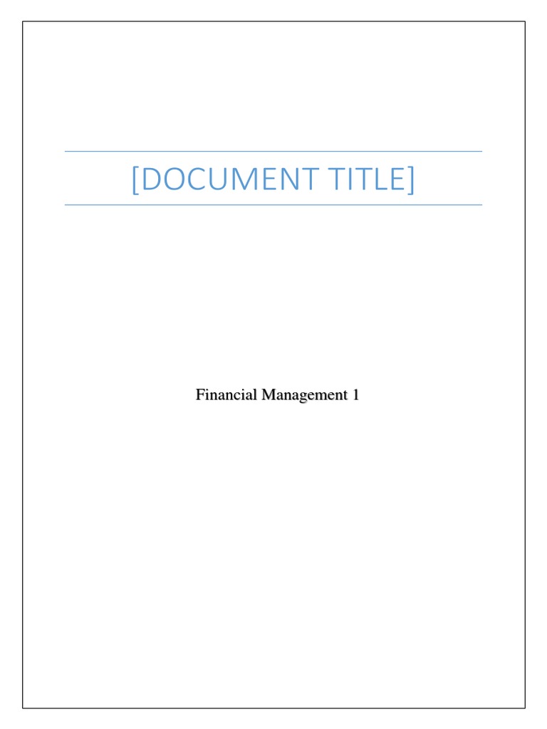 (Document Title) : Financial Management 1 | PDF | Bonds (Finance ...