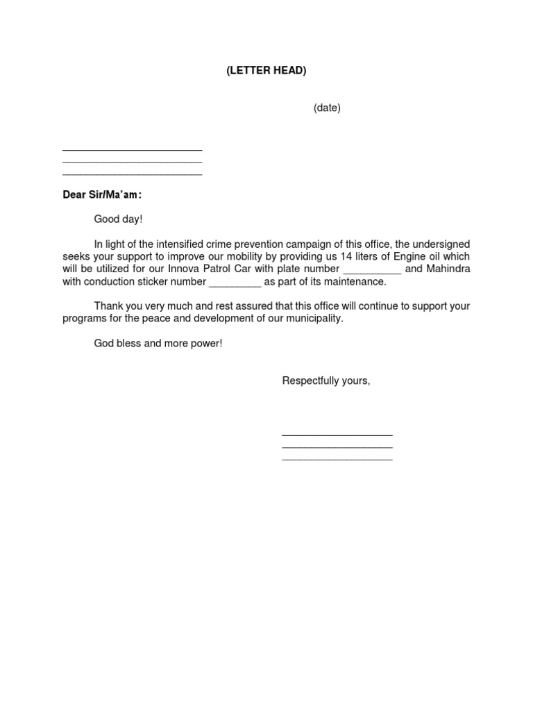 Letter Request | PDF