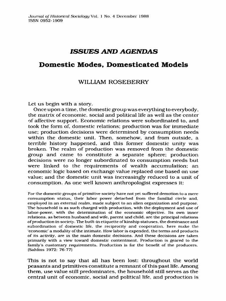 Roseberry, William - Domestic Models, Domesticated Models | PDF ...