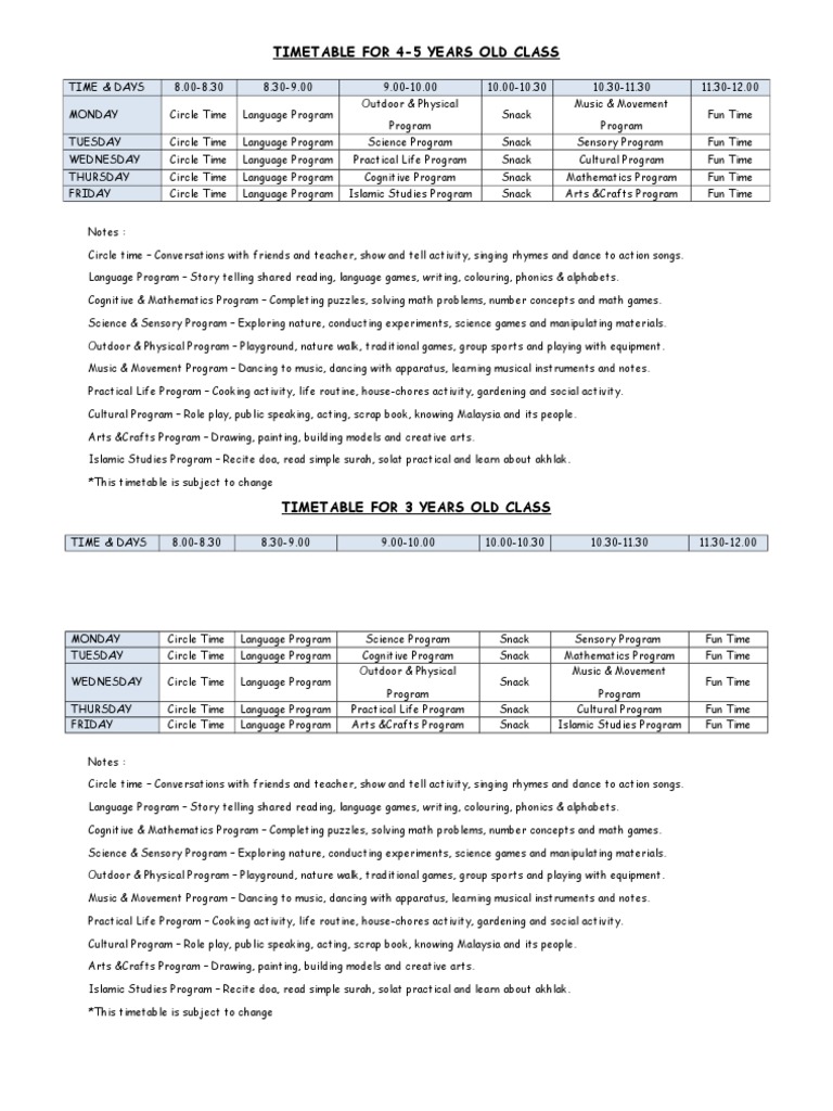 Timetable For Upper Class Latest | Download Free PDF | Teaching ...