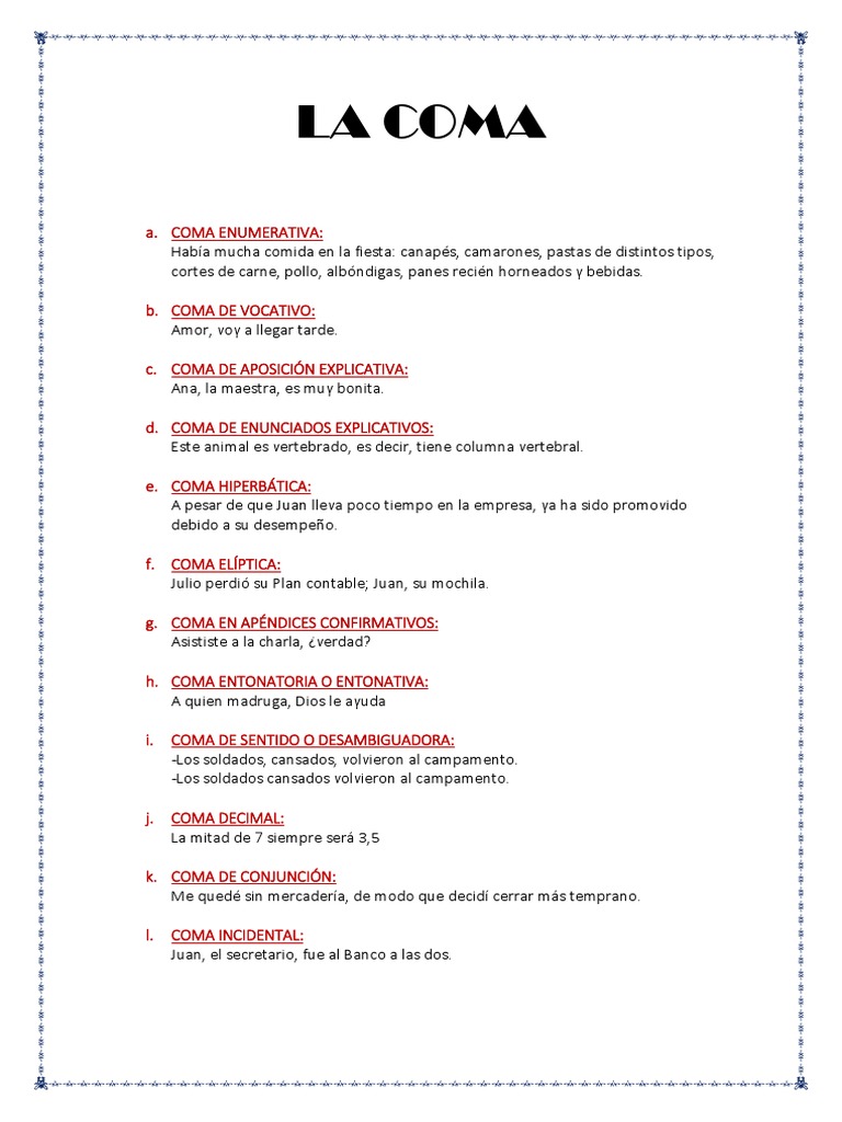 Tipos de Coma | PDF | Contabilidad