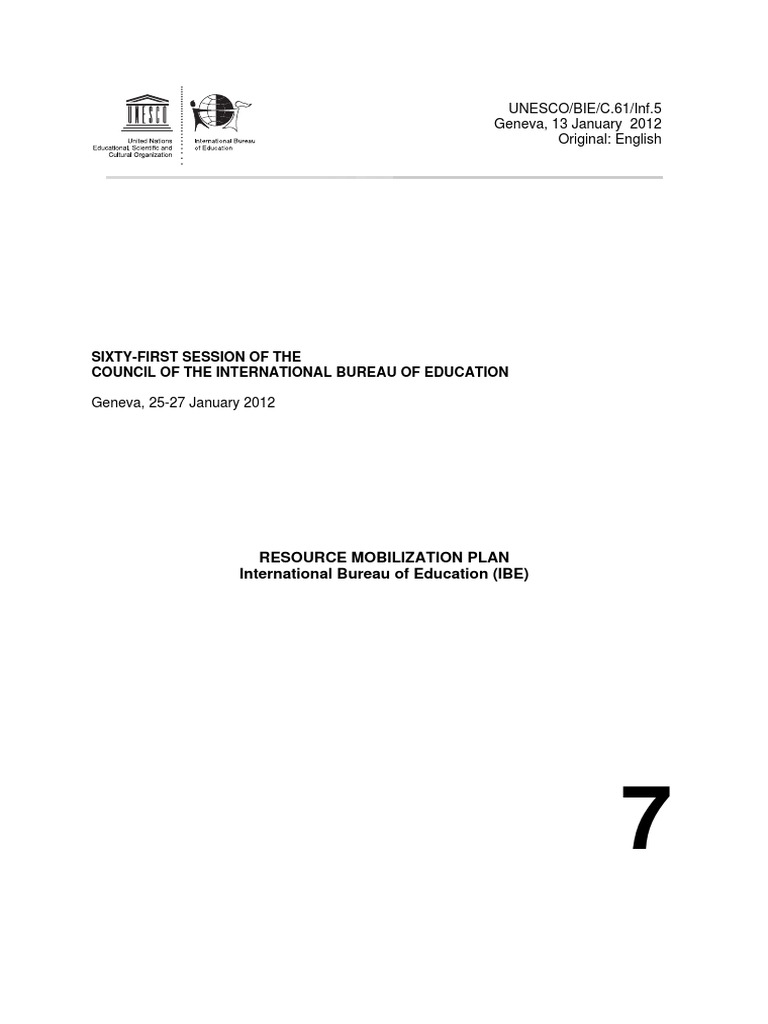 Resource Mobilization Plan 2012 | PDF | Fundraising | Capacity Building