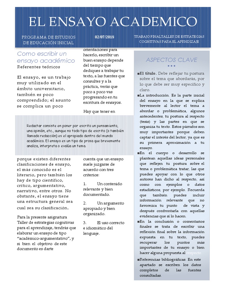 Cómo escribir un ensayo académico | PDF | Ensayos | Argumento