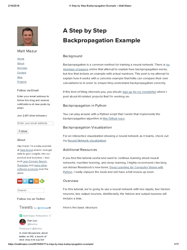 Backpropagation Tutorial with Example | PDF | Cybernetics ...