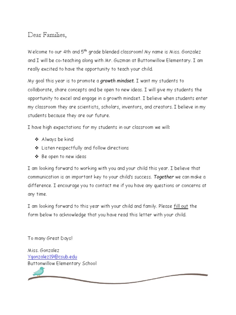Welcome Letter | PDF