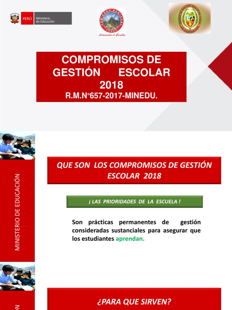 Compromisos de Gestion Escolar-2018 | PDF | Consejero de la escuela | Cambio