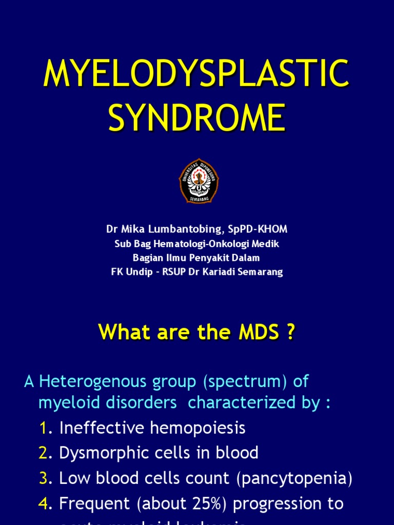 Myelodysplastic Syndrome Overview | PDF | Leukemia | Clinical Medicine