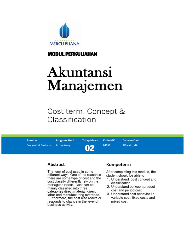 Modul Akuntansi Manajemen (TM2) | PDF | Inventory | Cost