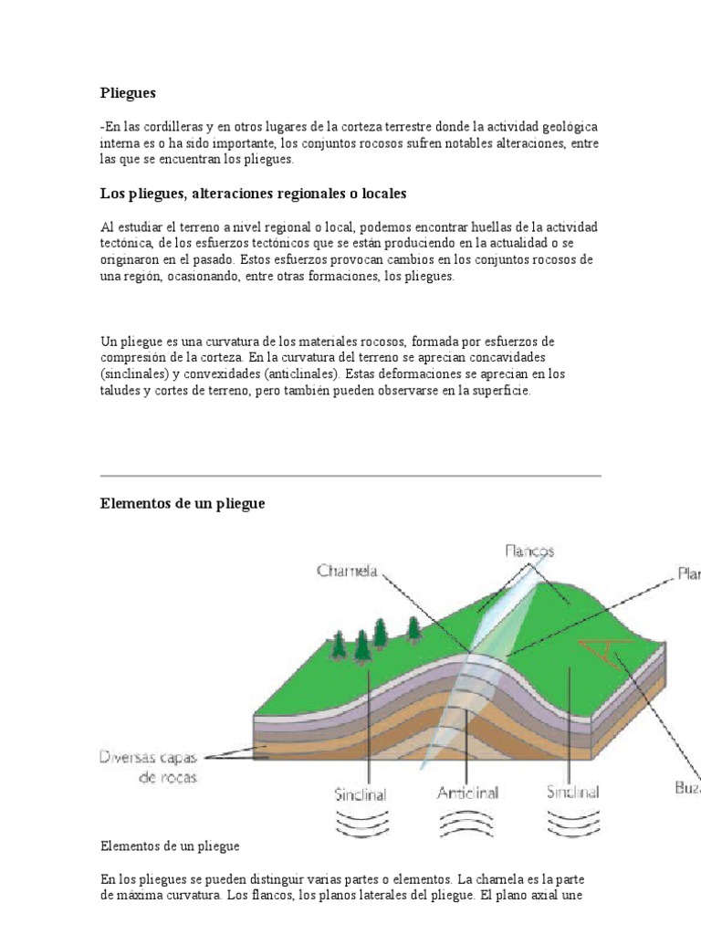 Elementos y Clasificación de Pliegues | PDF | Tectónica | Geología