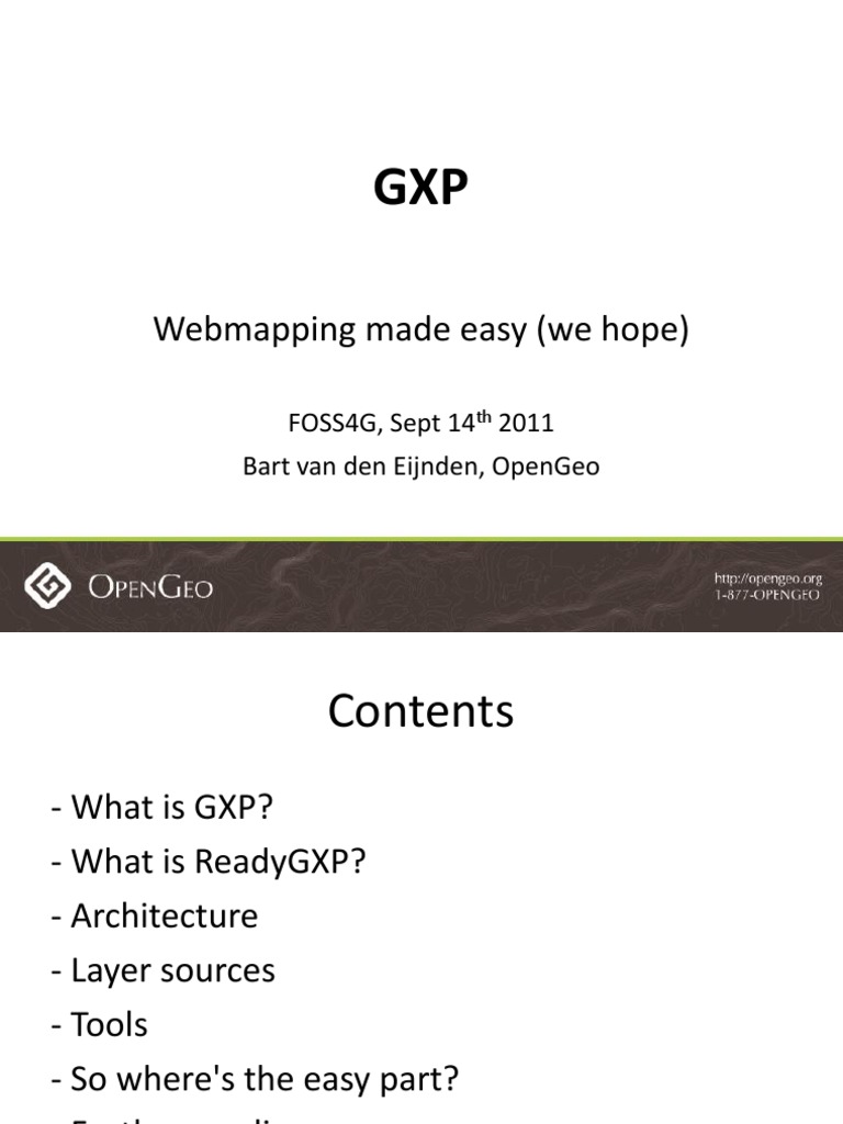 Webmapping Made Easy (We Hope) : Foss4G, Sept 14 2011 Bart Van Den Eijnden, Opengeo | PDF | Json ...