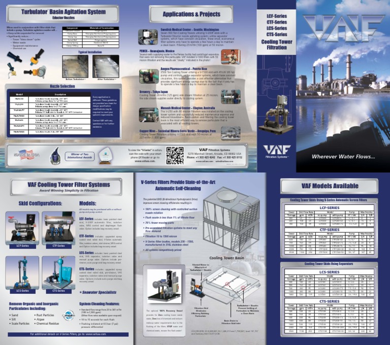 VAF Cooling Tower Brochure 10.2013 | PDF | Filtration | Pump