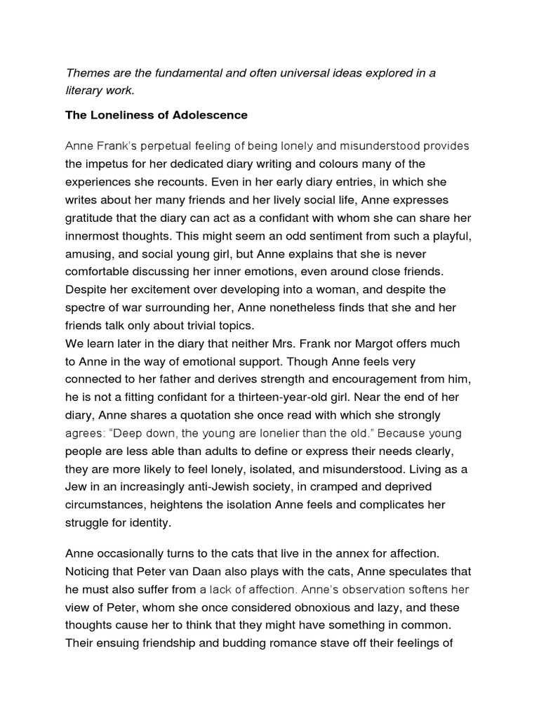 Themes Anne Frank | PDF | Anne Frank | Self