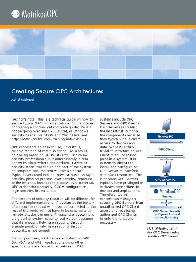Creating Secure Opc Architectures Adriel Michaud Pdf Component Object Model Microsoft Windows 