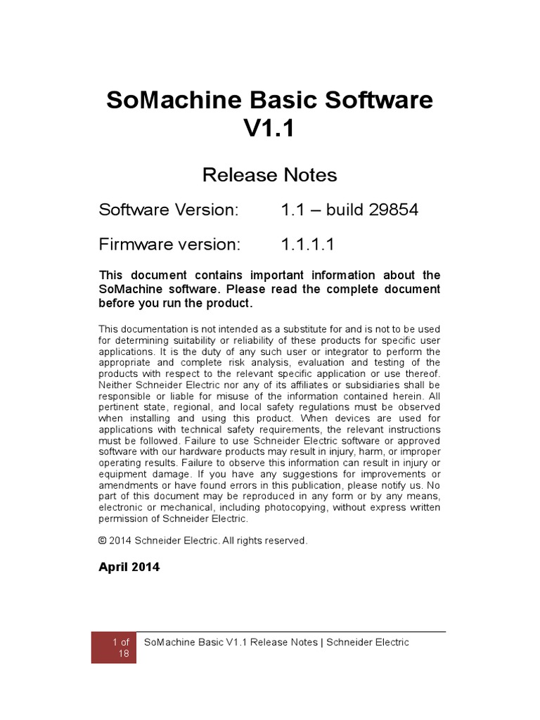 SoMachine Basic - Release Note | PDF | Personal Computers | Simulation