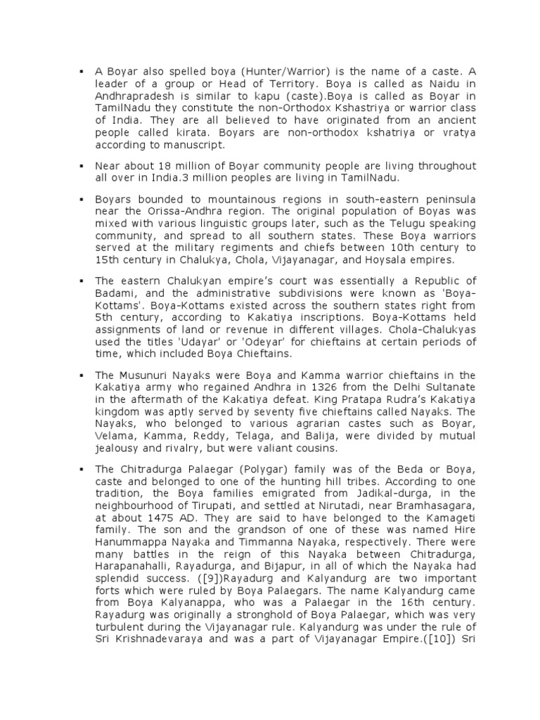 Boyar History | PDF | South India