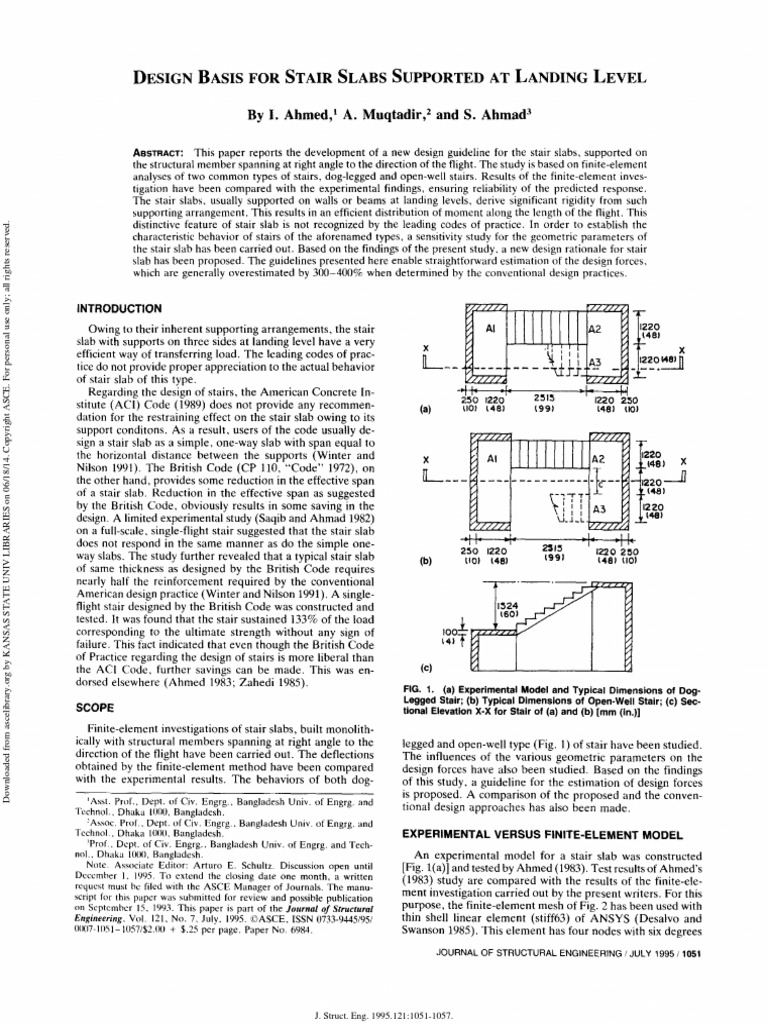 Design of Stair | PDF | Bending | Stress (Mechanics)