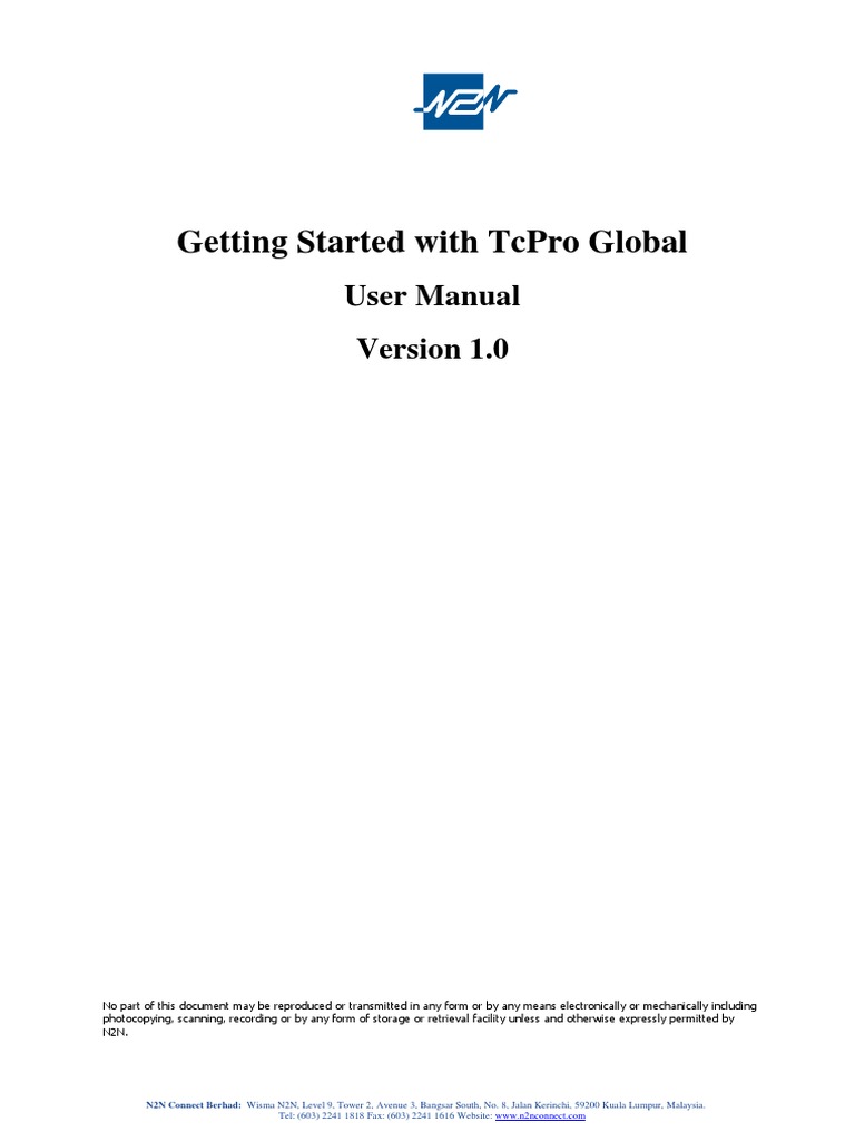 N2N-TCPro Global User Manual-Getting Started | PDF | Login | Password
