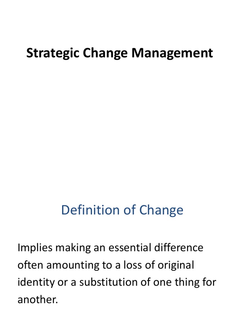 Strategic Change Management | PDF | Change Management | Leadership