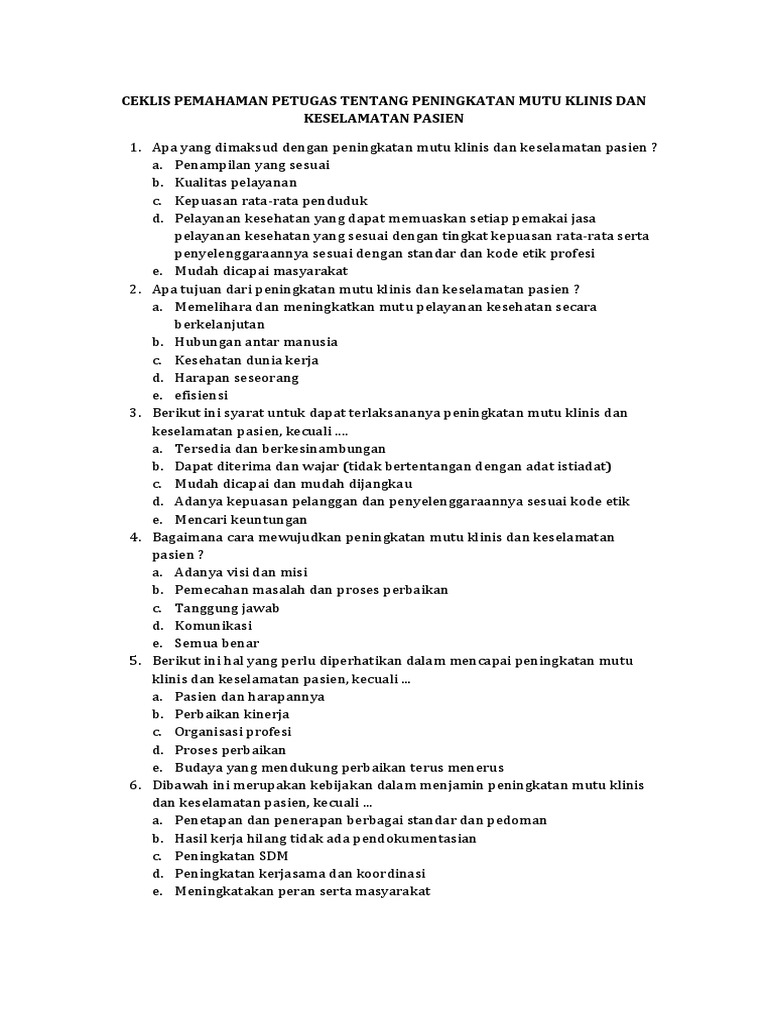 Ceklis Pemahaman | PDF | Karier & Perkembangan | Kesehatan Holistik