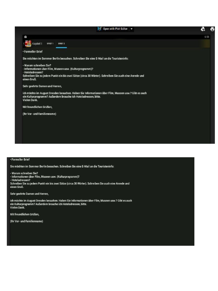 German A1 Letters | PDF