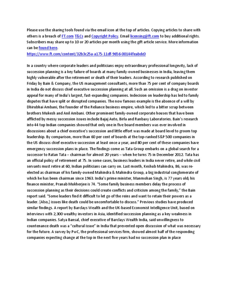 Succession Planning | PDF | Chief Operating Officer | Chief Executive ...