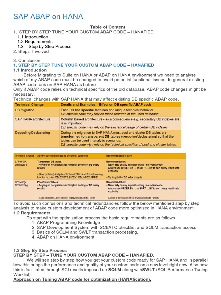 Tune Your Custom Abap Code - Hanafied | PDF | Computer Programming | Areas Of Computer Science