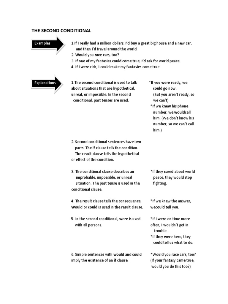 The Second Conditional | PDF | Linguistic Morphology | Cognitive Science