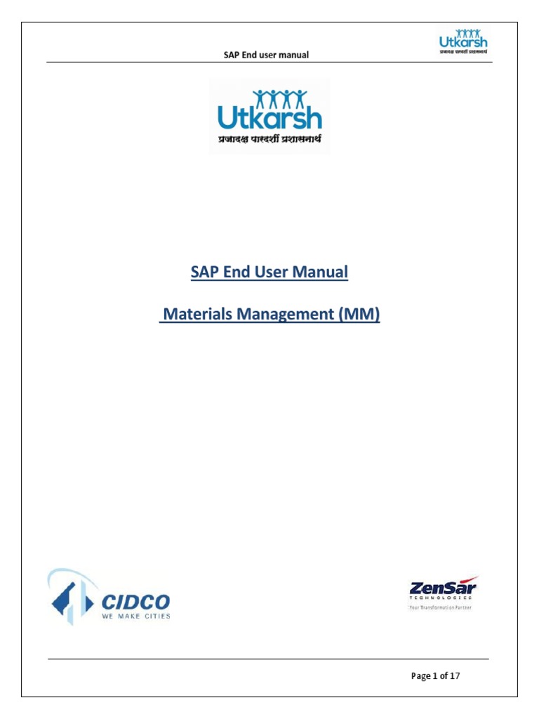 SAP End User Manual Materials Management (MM) | Download Free PDF ...