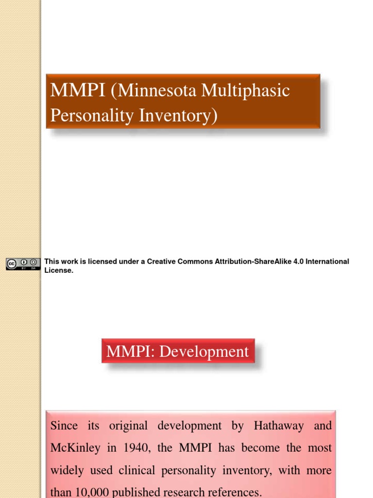 Mmpi : Minnesota Multiphasic Personality Inventory | PDF | Behavioural ...