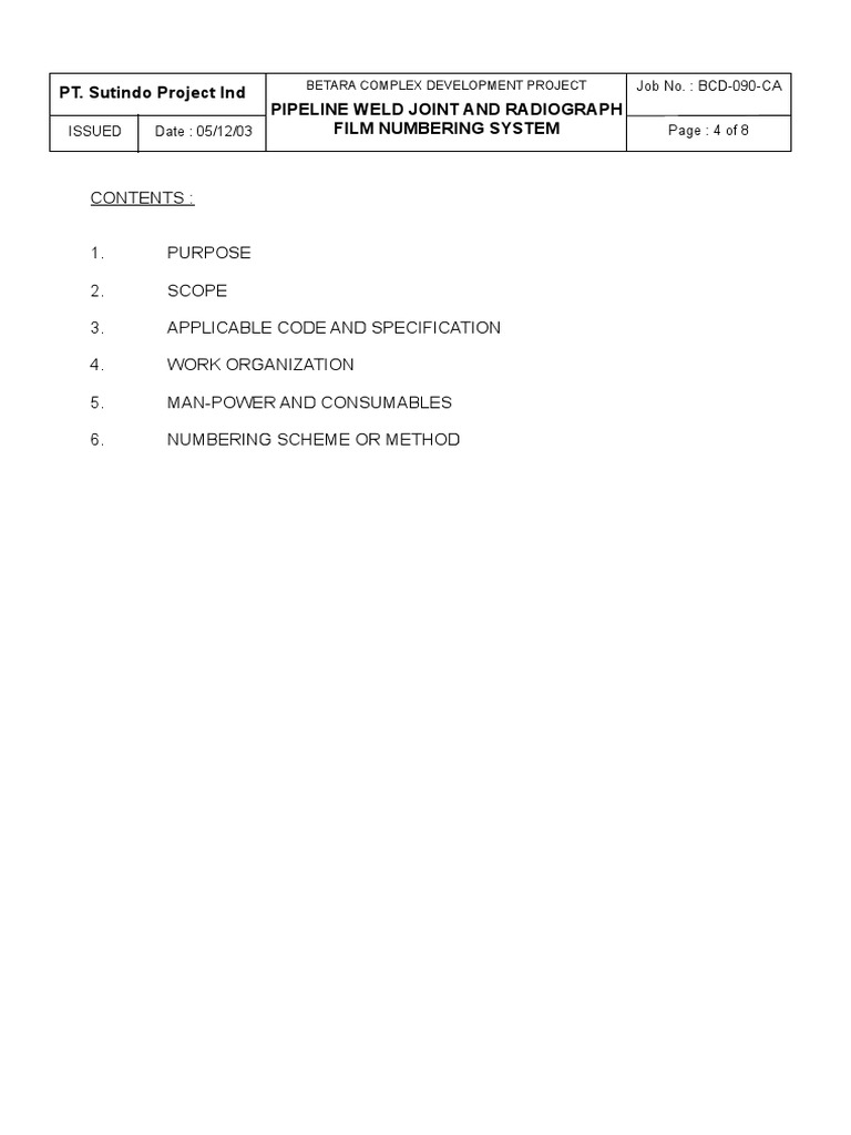 Pipeline Weld Numbering System Guide | PDF | Pipe (Fluid Conveyance ...