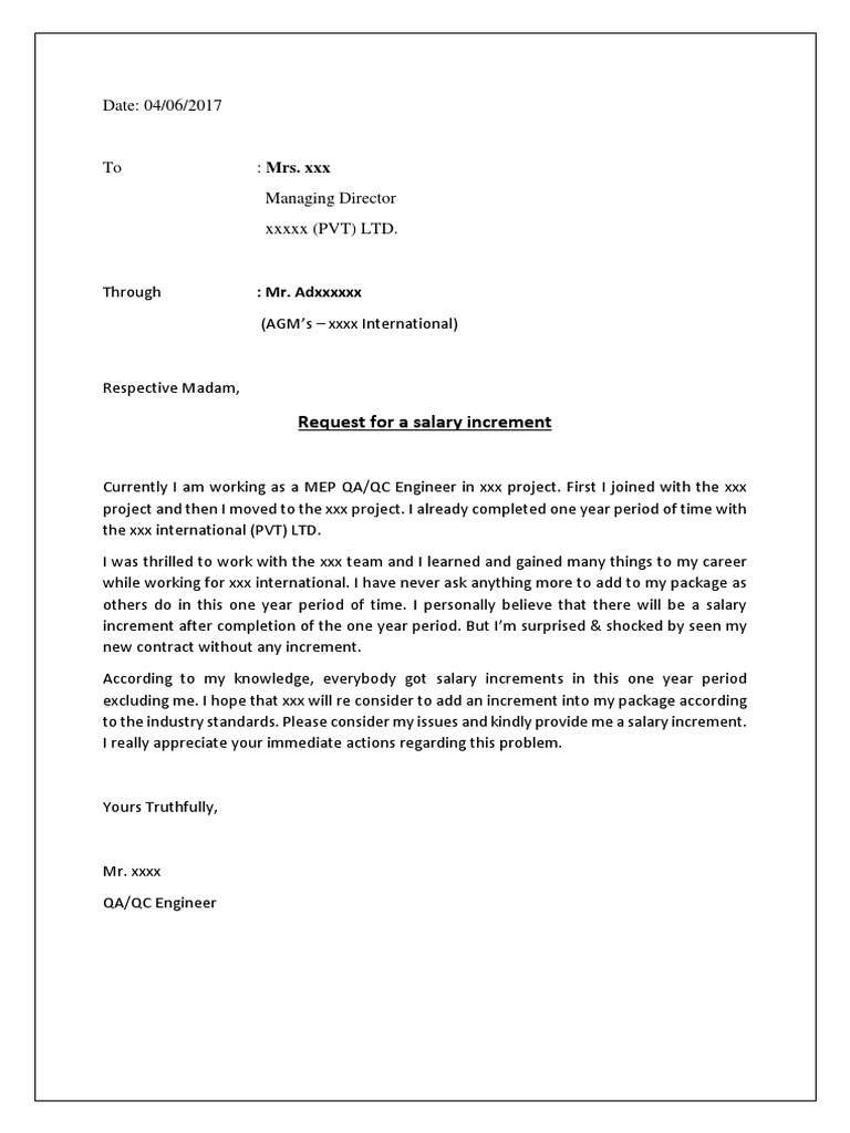 Increment Request Letter | PDF