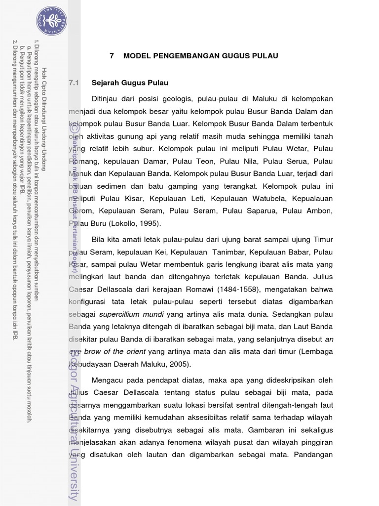 BAB VII Model Pengembangan Gugus Pulau | PDF