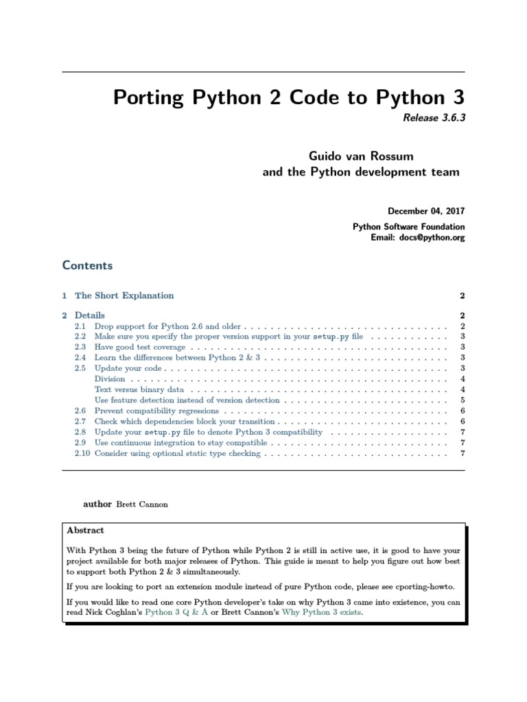 Porting Python 2 Code To Python 3: Guido Van Rossum and The Python ...