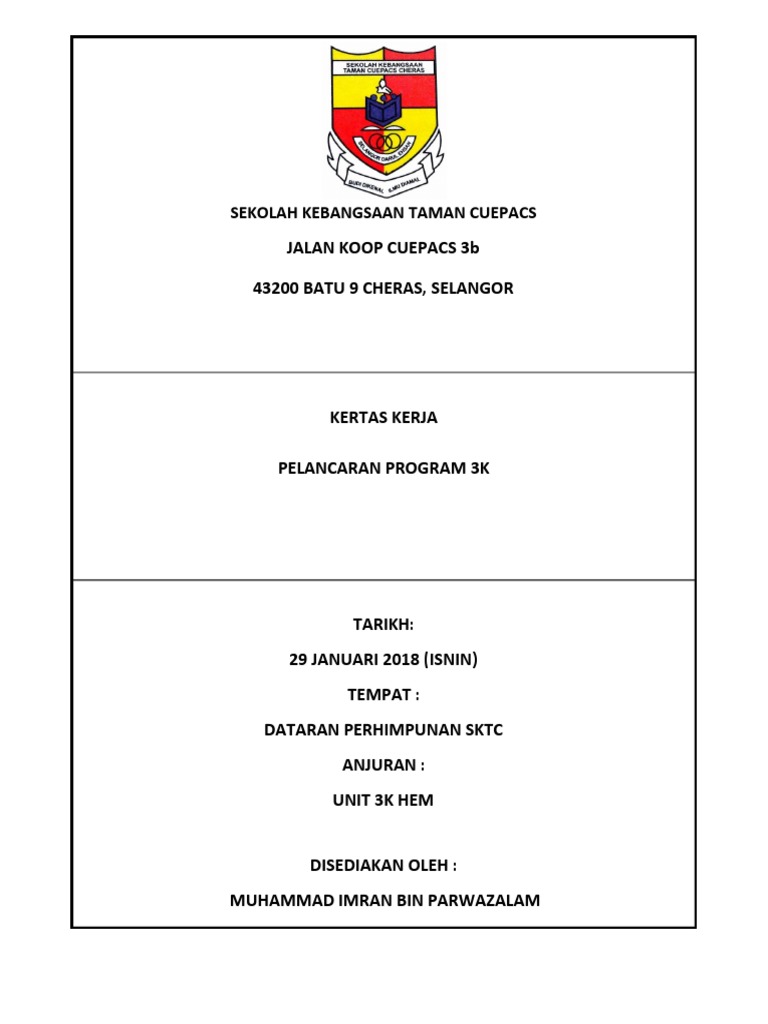 Pelancaran Program 3K SKTC | PDF