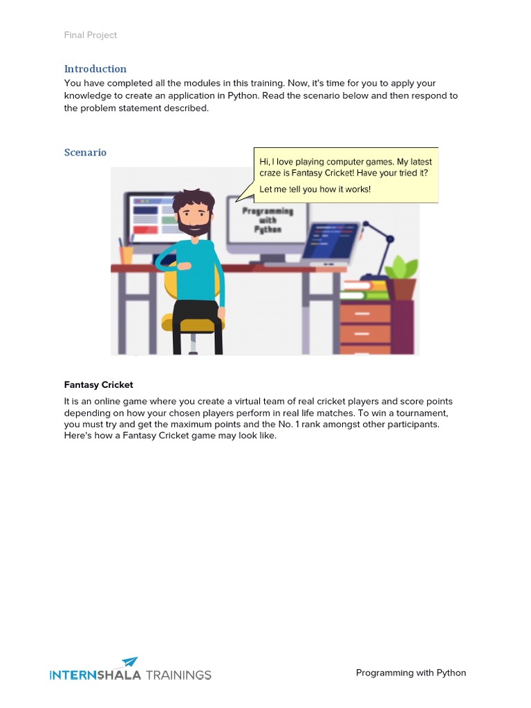Python FinalProject ProblemStatement | PDF | Modular Programming | Python (Programming Language)