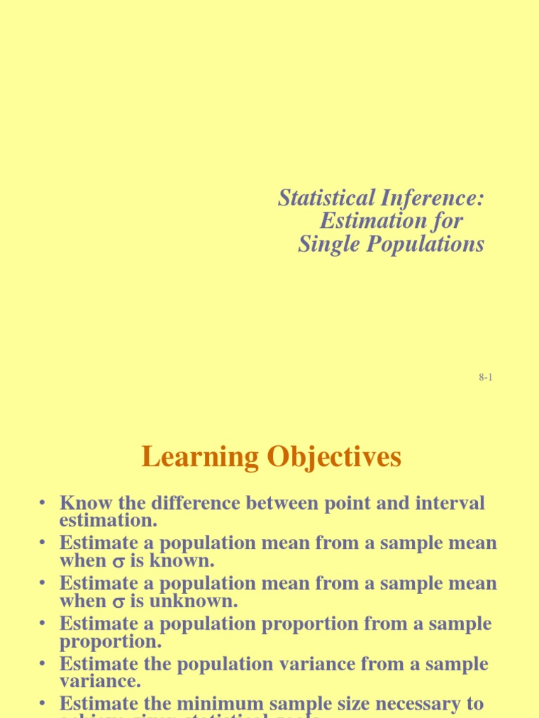 Statistical Inference: Estimation For Single Populations | PDF ...