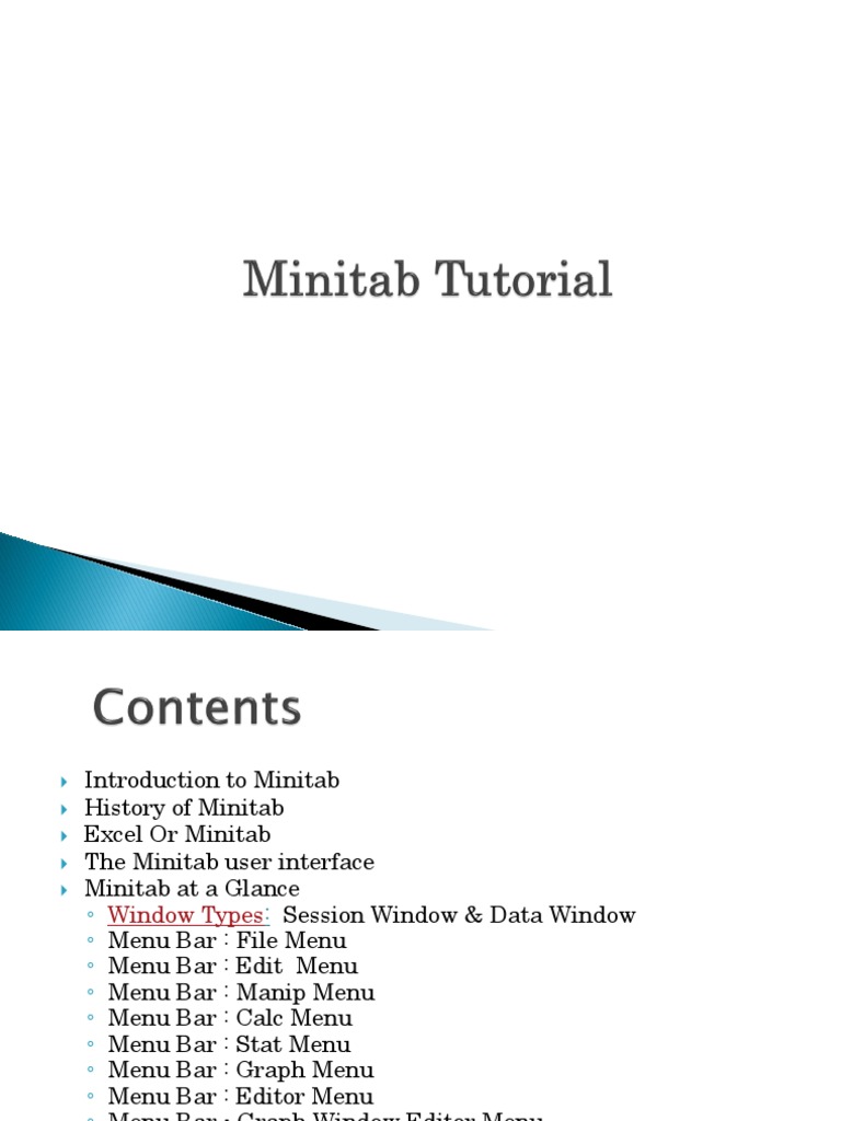 Minitab Tutorial | PDF | Mode (Statistics) | Median