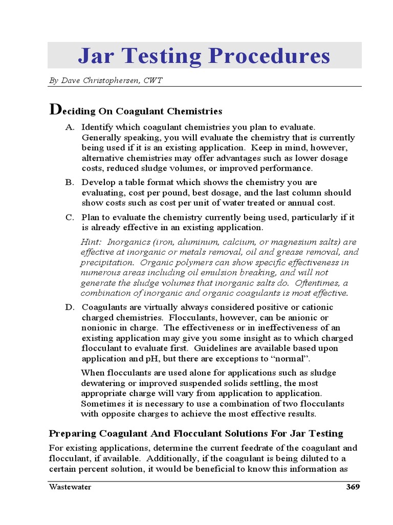 Ensayos de Jar Test I | Download Free PDF | Colloid | Ion