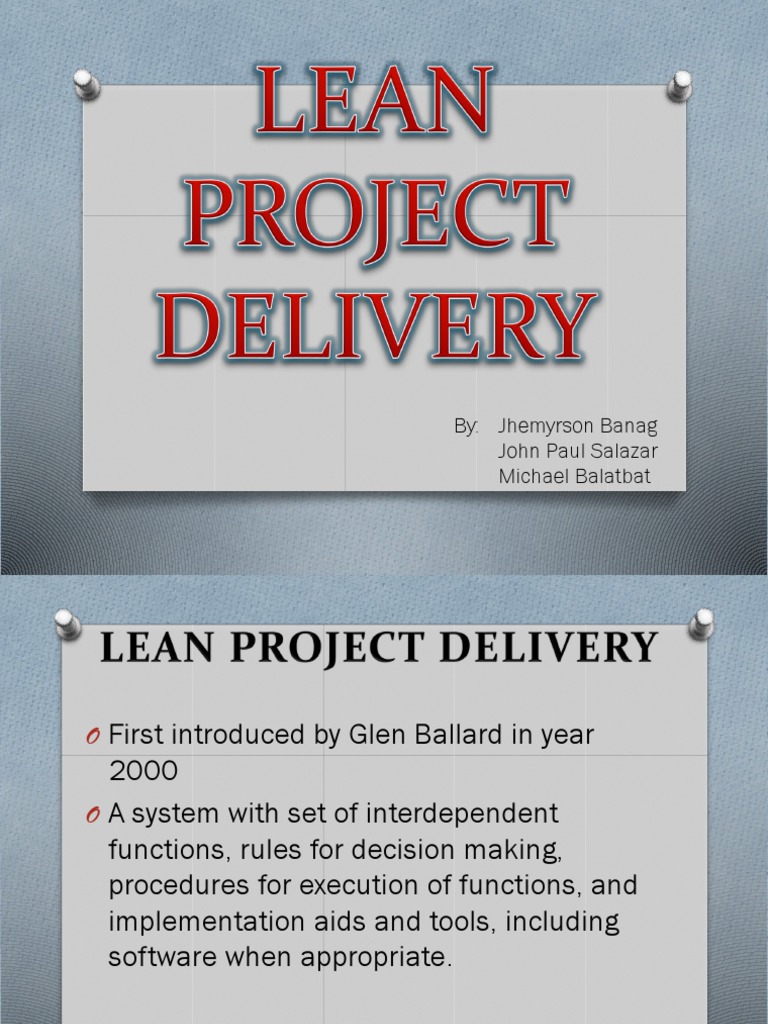 Lean Project Delivery | Download Free PDF | Lean Manufacturing | Design