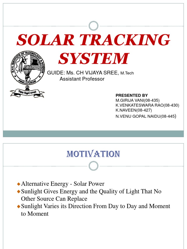 Solar Tracking System Overview | PDF | Photovoltaics | Solar Panel