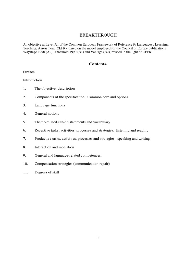 Breakthrough Specification | PDF | Part Of Speech | Human Communication