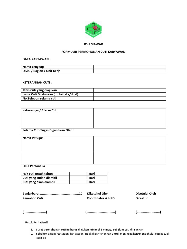 Form Cuti Karyawan | PDF
