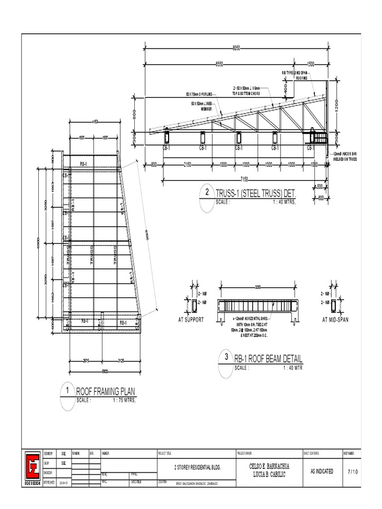 Truss-1 (Steel Truss) Det.: CB-1 CB-1 CB-1 CB-1 CB-1 | PDF | Truss ...